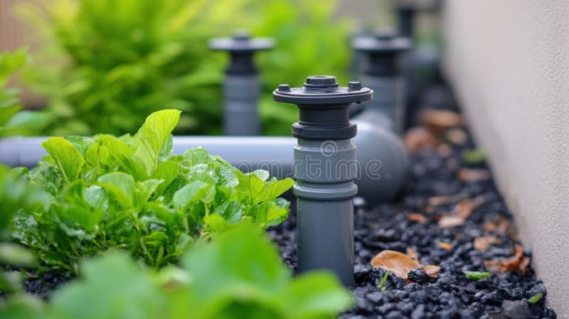 PVC Water Pipes Installed Neatly for Efficient Plumbing in Summer ...