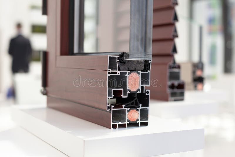 PVC window or door profile stock image. Image of glass - 53822205