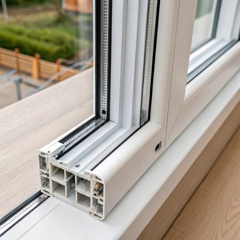 PVC Window Frame Open for Ventilation Stock Illustration - Illustration ...