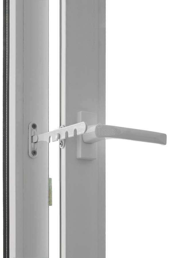 PVC Window with Opening Limiter for Room Ventilation Isolated on White ...