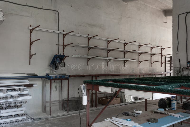 PVC Window Production. a Small Factory for the Production of Pvc ...