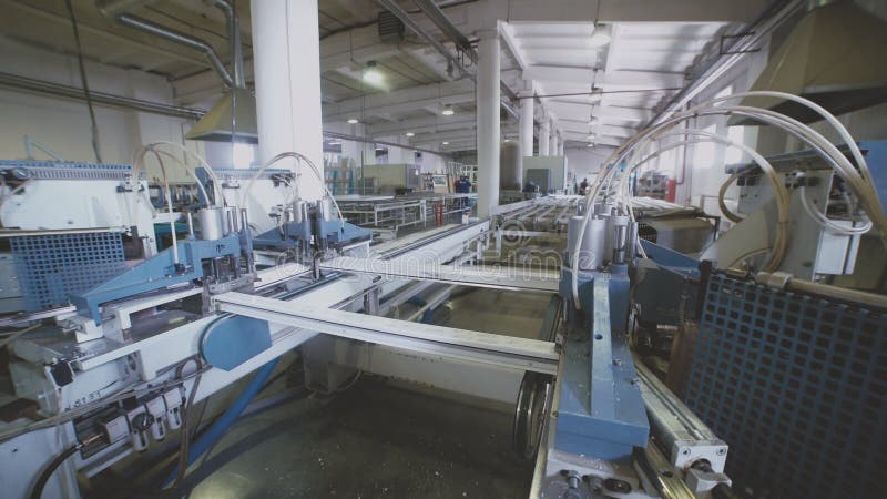 PVC Window Production Technology. Welding of PVC Profiles. Stock ...