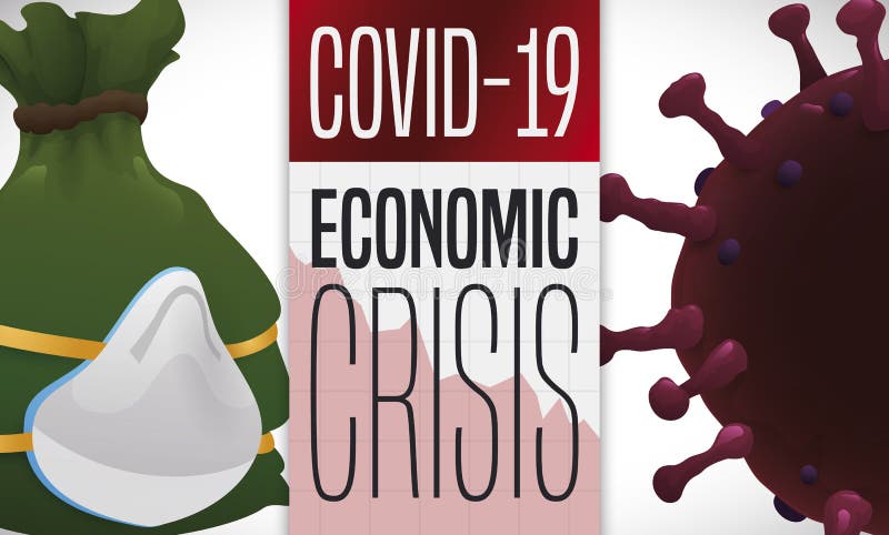 Coronavirus, Moneybag with Respirator and Sign Announcing COVID-19 ...