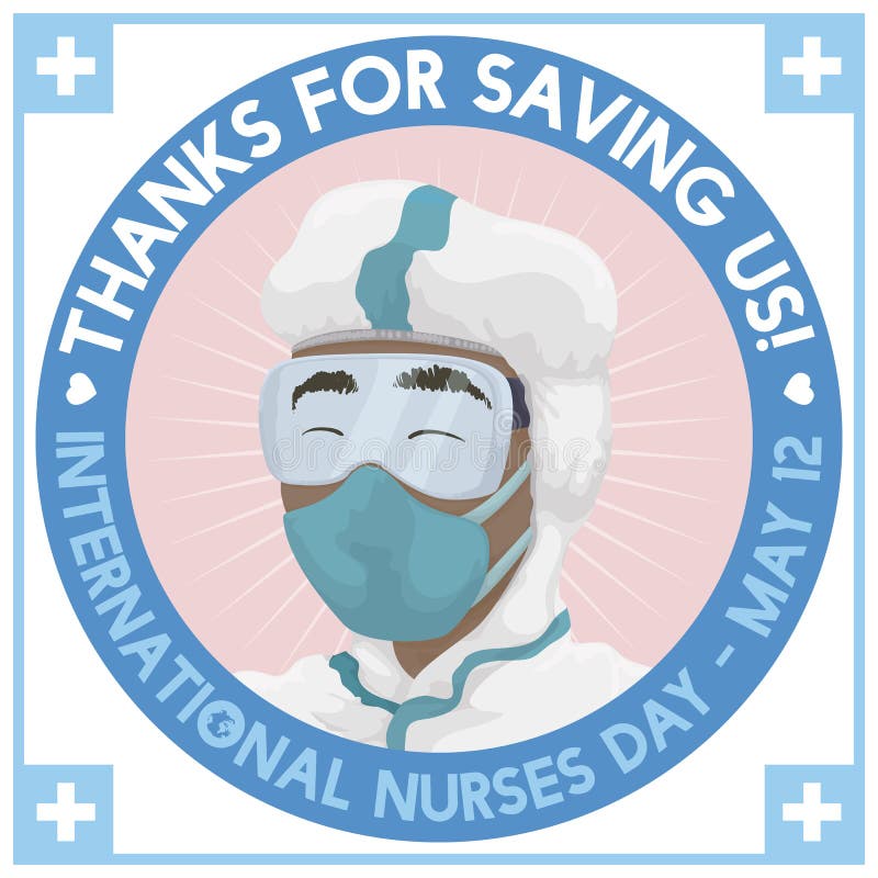 Male Nurse Like Hero Ready for Nurses Day Celebration, Vector ...