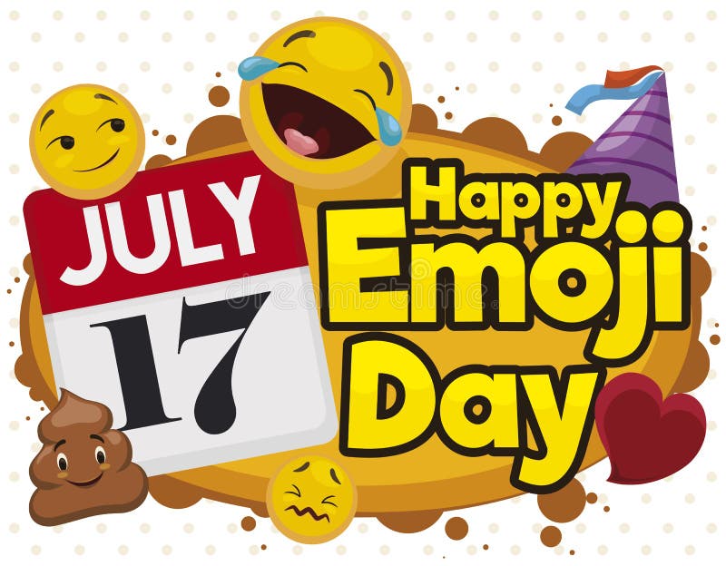 Emoji with Party Hat and Blower Celebrating Its Day, Vector ...