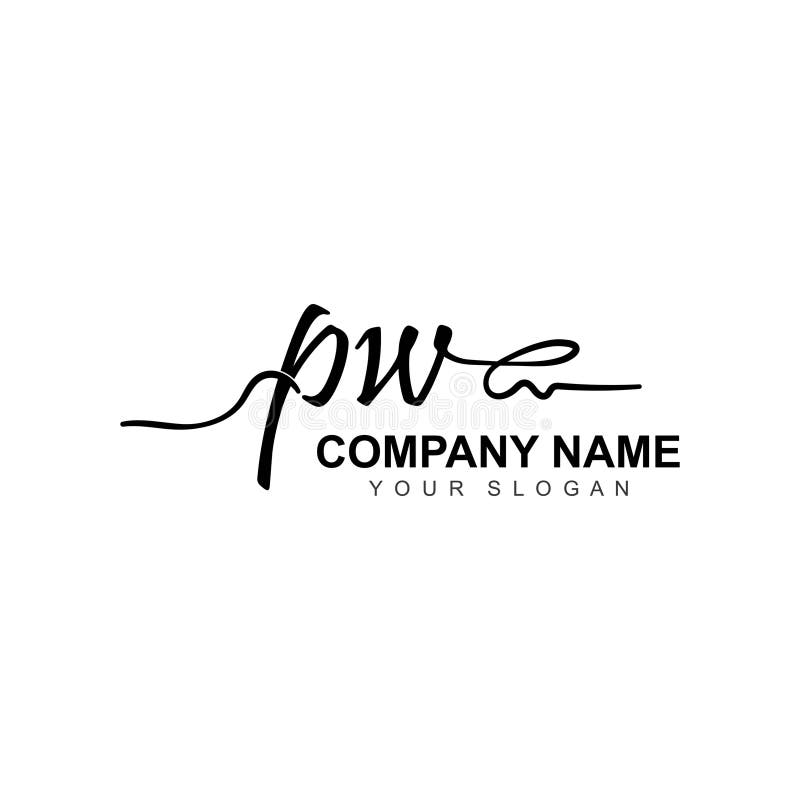 PW Initial Signature Logo. Handwriting Logo Template Stock Illustration ...