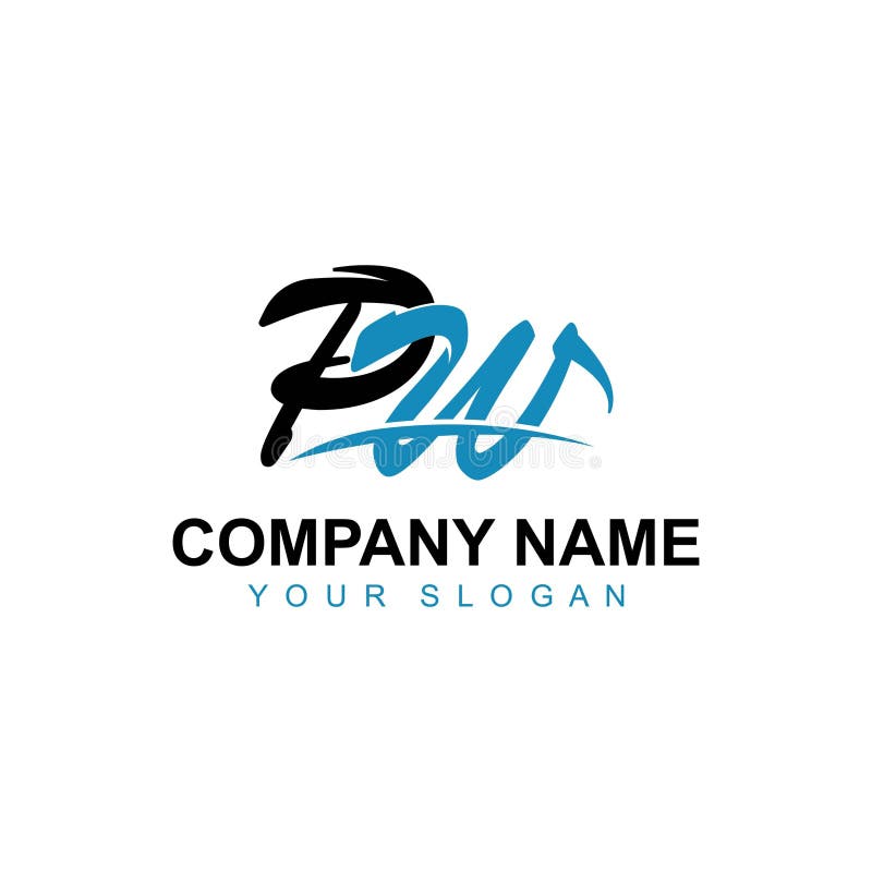 PW Initial Signature Logo. Handwriting Logo Template Stock Illustration ...