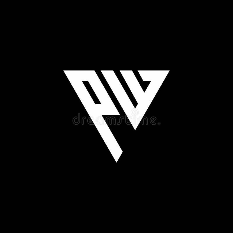 PW Logo Letter Monogram with Triangle Shape Design Template Stock ...