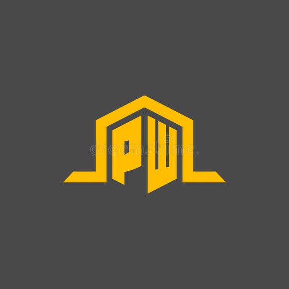 PW Monogram Initial Logo with Hexagon Style Design Stock Vector ...