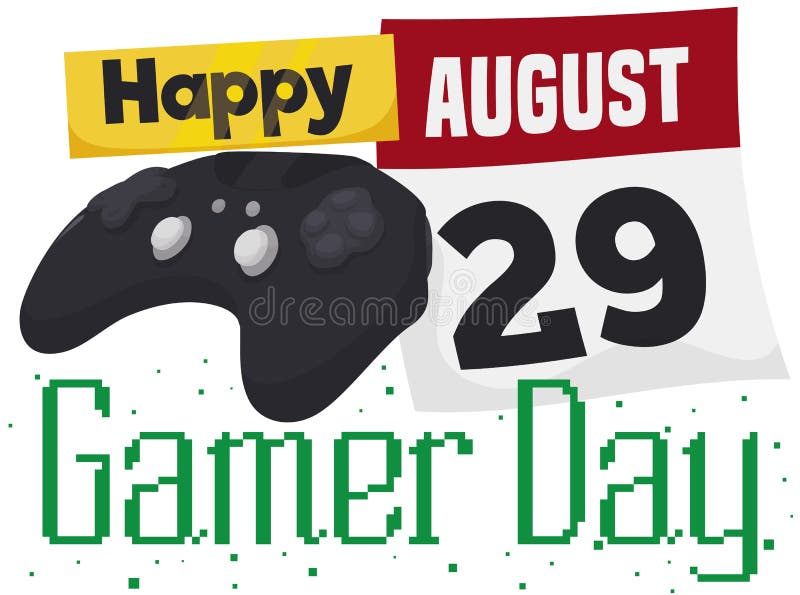 Calendar, Tape, Gamepad and Greeting Ready for Gamer Day Celebration ...