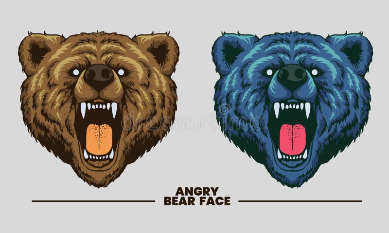 Angry Bear Face Illustration Stock Vector - Illustration of childhood ...