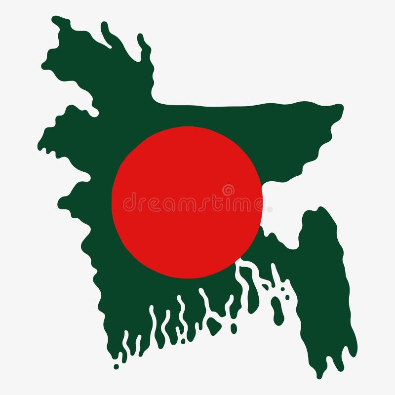 Minimalist Bangladesh Map in National Colors Stock Vector ...
