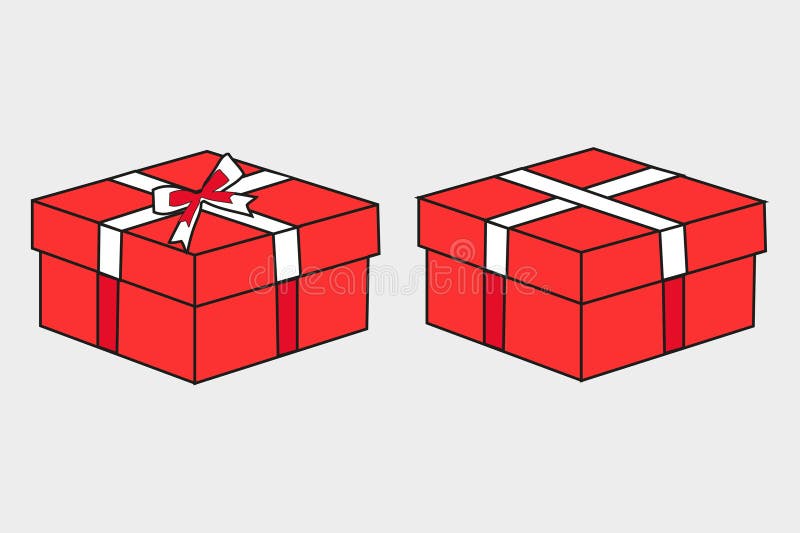 Red Color Gift Box Illustration with White Background Stock Vector ...