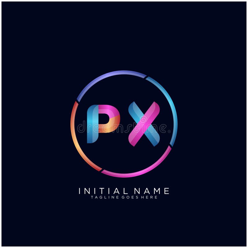 PX Letter Logo Icon Design Template Elements Stock Vector ...