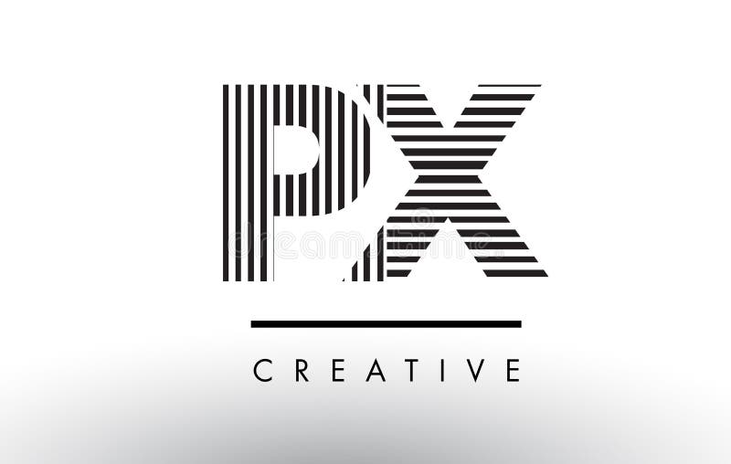 PX P X Black and White Lines Letter Logo Design. Stock Vector ...