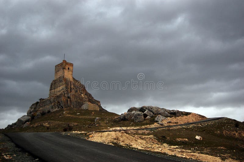 Atienza castle in spain stock image. Image of atienza - 179789299