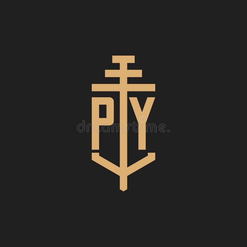 PY Initial Logo Monogram with Pillar Icon Design Vector Stock Vector ...