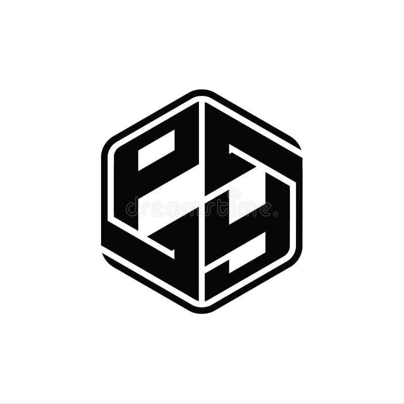PY Logo Monogram Hexagon Shape with Ornament Abstract Isolated Outline ...