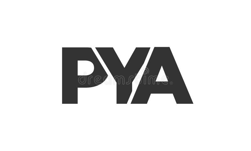 PYA Logo Design Template with Strong and Modern Bold Text. Initial ...