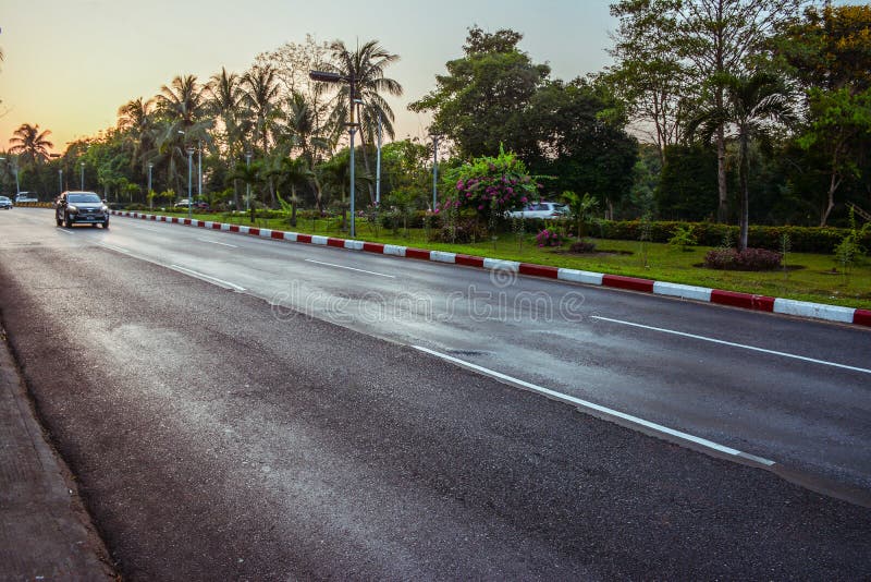 Pyay Road in Yangon, Myanmar, Evening Time, Mar-2017 Stock Image ...