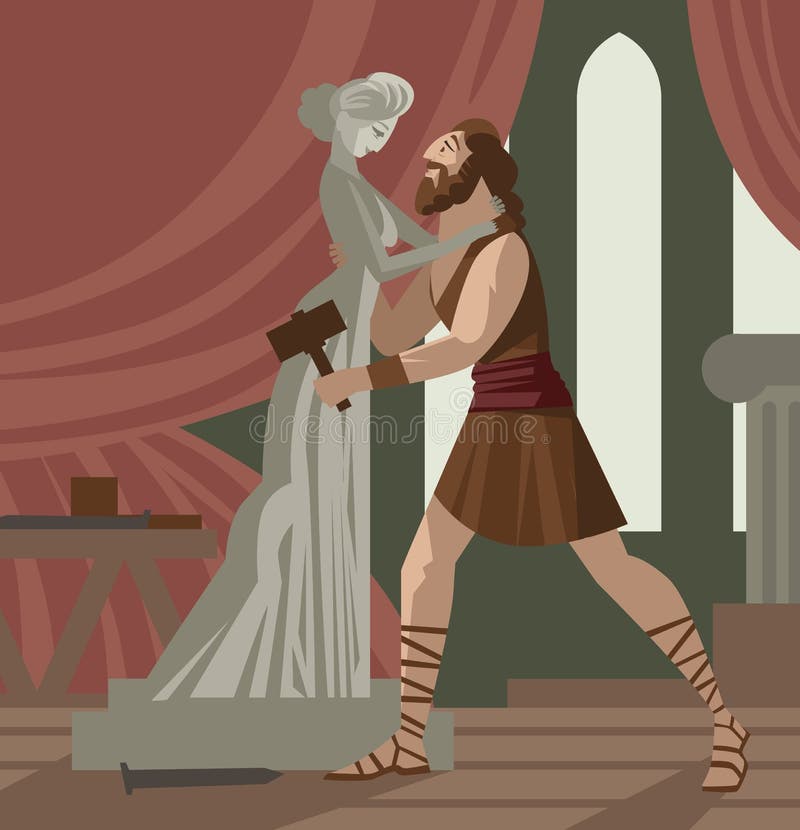 Pygmalion and Galatea Living Statue Mythology Greek Myth Stock Vector ... Pygmalion and Galatea Living Statue Mythology Greek Myth Stock Vector ...