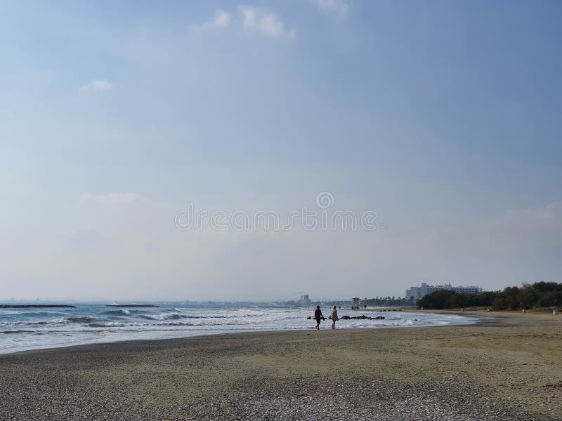 Pyla Village Beach on a Sunny Day of January Stock Photo - Image of ...