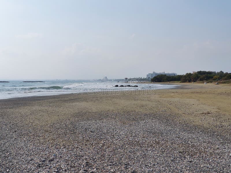 Pyla Village Beach on a Sunny Day of January Stock Photo - Image of ...