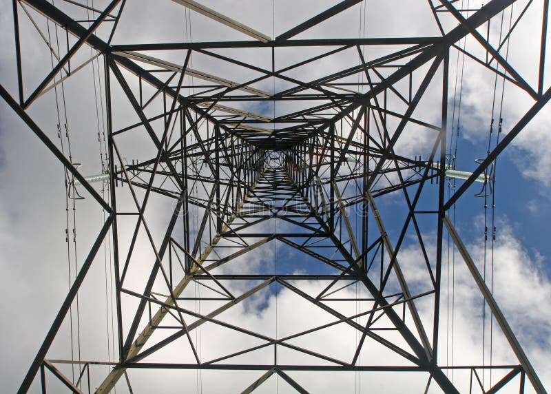 Pylon stock image. Image of current, grid, blue, cloud - 17430271