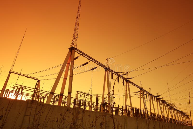 Pylon, Electrical Industrial Equipment Stock Photo - Image of night ...