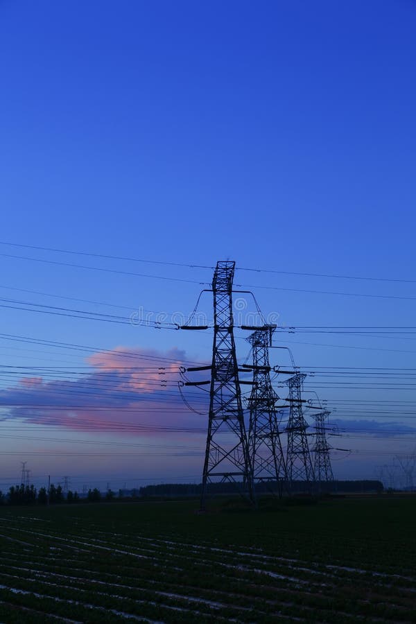 Pylon, High-voltage Tower Sky Background Stock Image - Image of wire ...