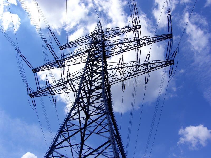 Pylon stock photo. Image of huge, industry, pylon, cloud - 5621816