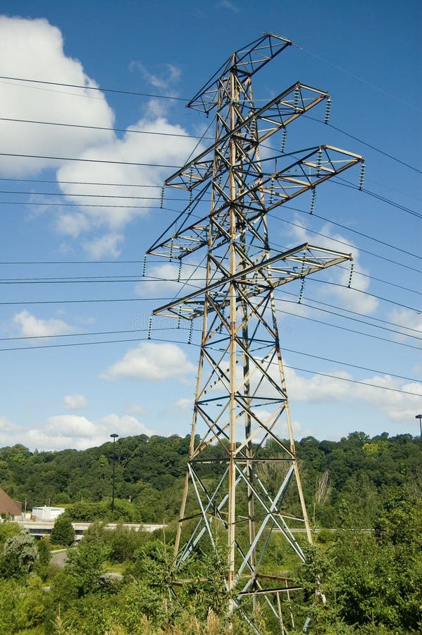 A Group of Electricity Power Pylon Stock Image - Image of network ...