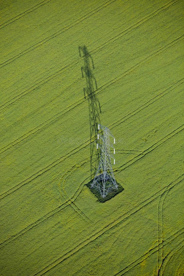 Pylon aerial stock image. Image of field, shadow, green - 19779653