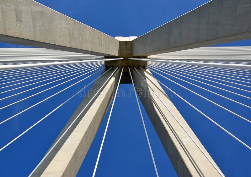 Pylon of the Big Bridge Construction Bottom View Photography Stock ...