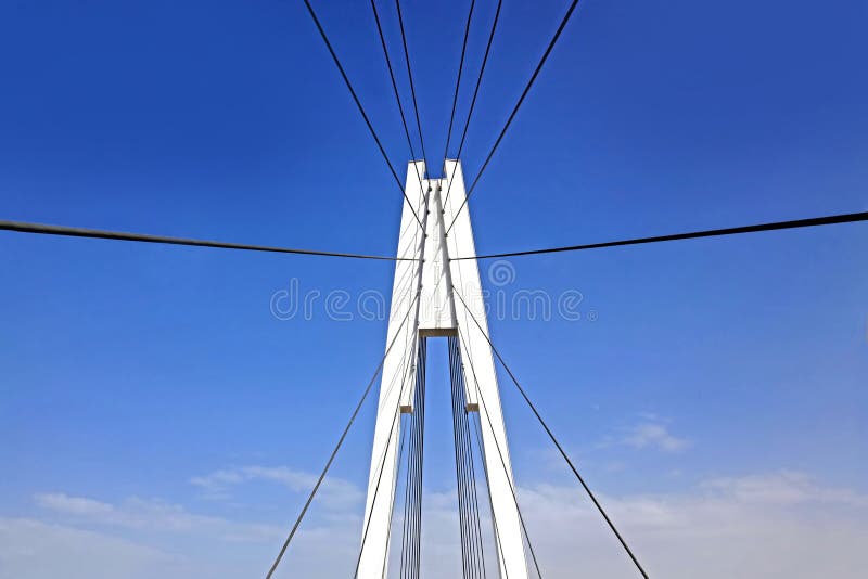 Pylon cable-stayed bridge stock image. Image of modern - 57741045