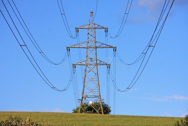 Pylon and cables stock photo. Image of grid, network - 97212538