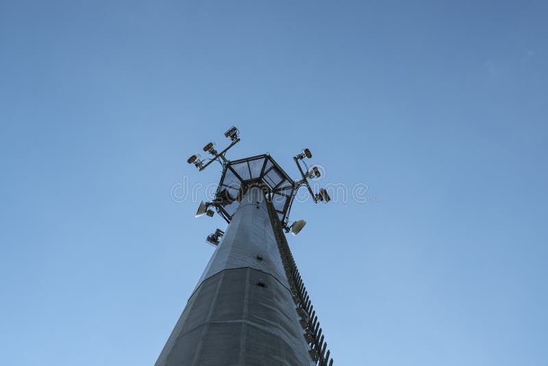 Pylon with Cell Phone Antennas Stock Image - Image of blue ...