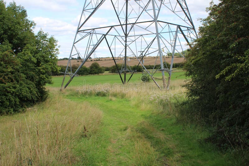 Pylon in Field beside M1 Motorway Stock Photo - Image of pylon, treeton ...
