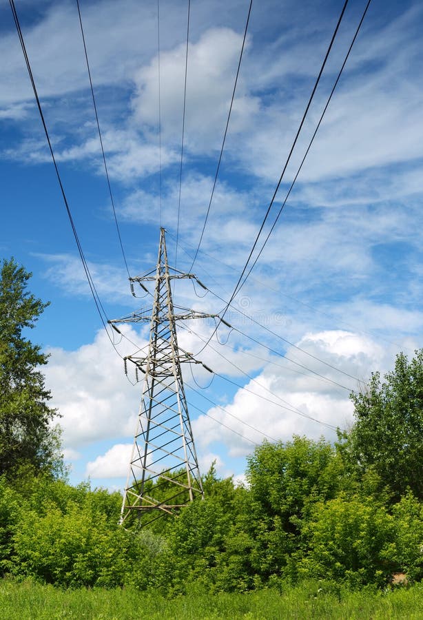 Pylon in the forest stock image. Image of contact, volt - 31797319