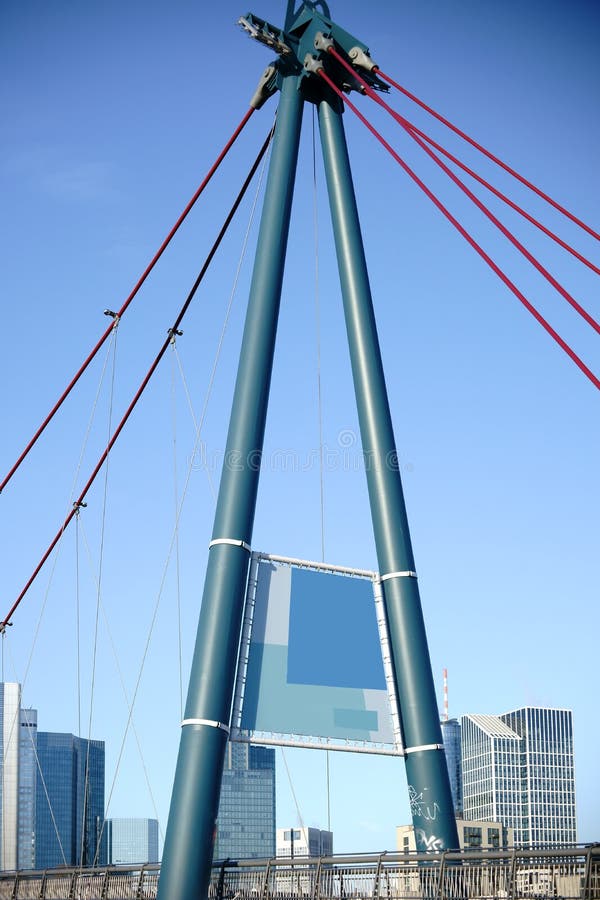 Pylon Holbeinsteg Frankfurt Stock Photo - Image of sachsenhausen ...