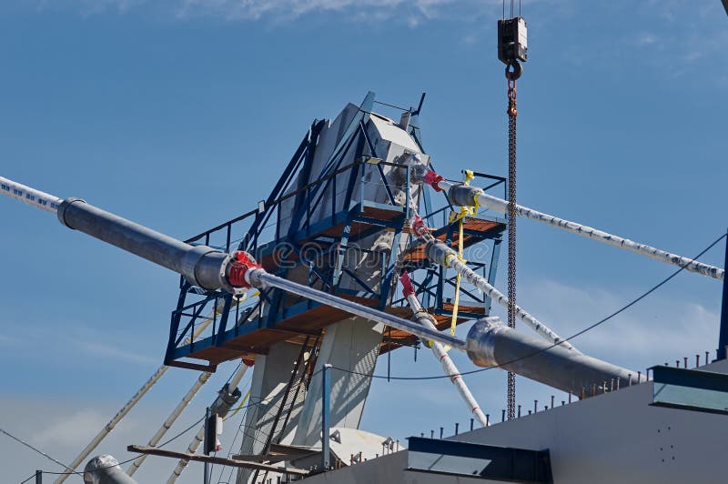 The Construction of Cable-stayed Bridge. Beam, Pylon, Cables and Cranes ...