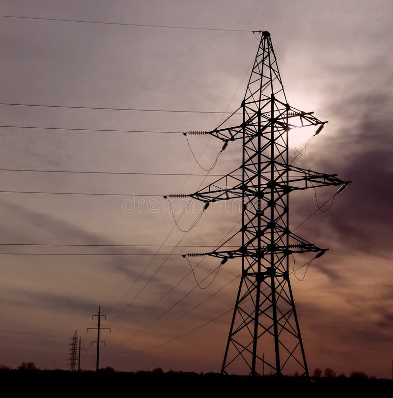 Pylon for Overhead Power Lines. Electric Pole Stock Photo - Image of ...