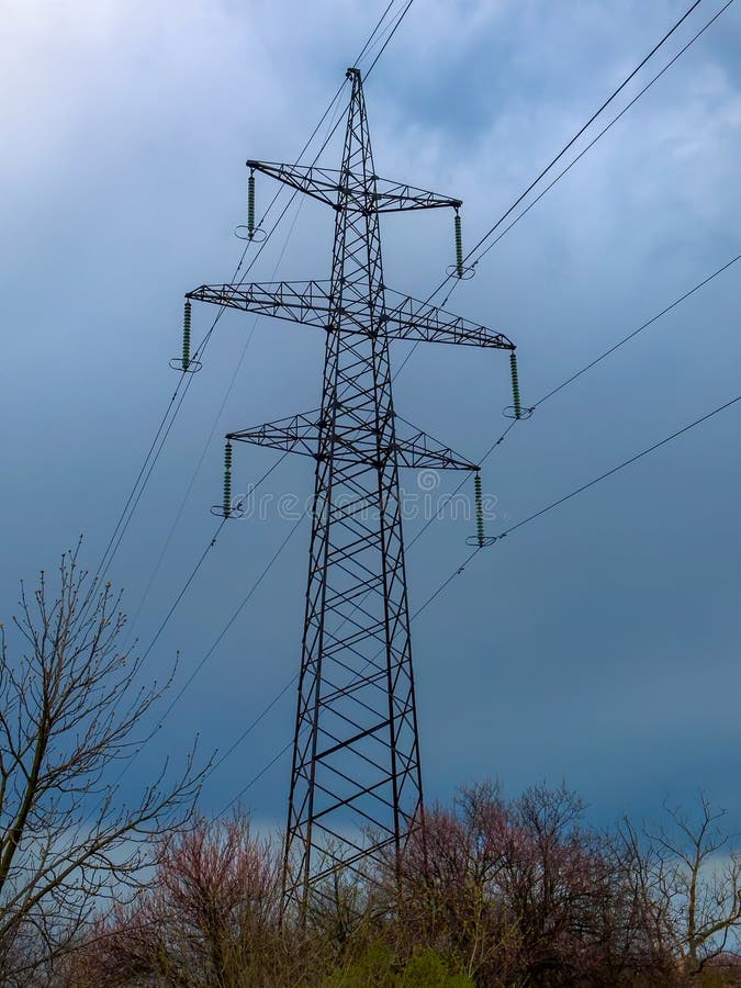 Pylon for Overhead Power Lines. Electric Pole Stock Photo - Image of ...
