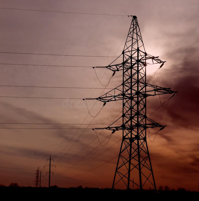 Pylon for Overhead Power Lines. Electric Pole Stock Image - Image of ...