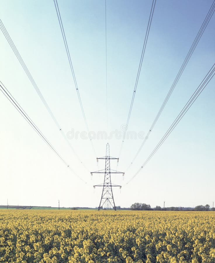 Pylon and power lines stock image. Image of europe, people - 116335697