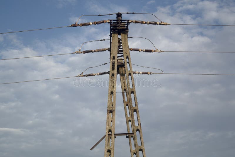 Pylon stock image. Image of lines, tower, voltage, field - 97280575