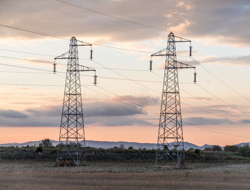 Pylon power stock image. Image of pylon, industry, orange - 60477263