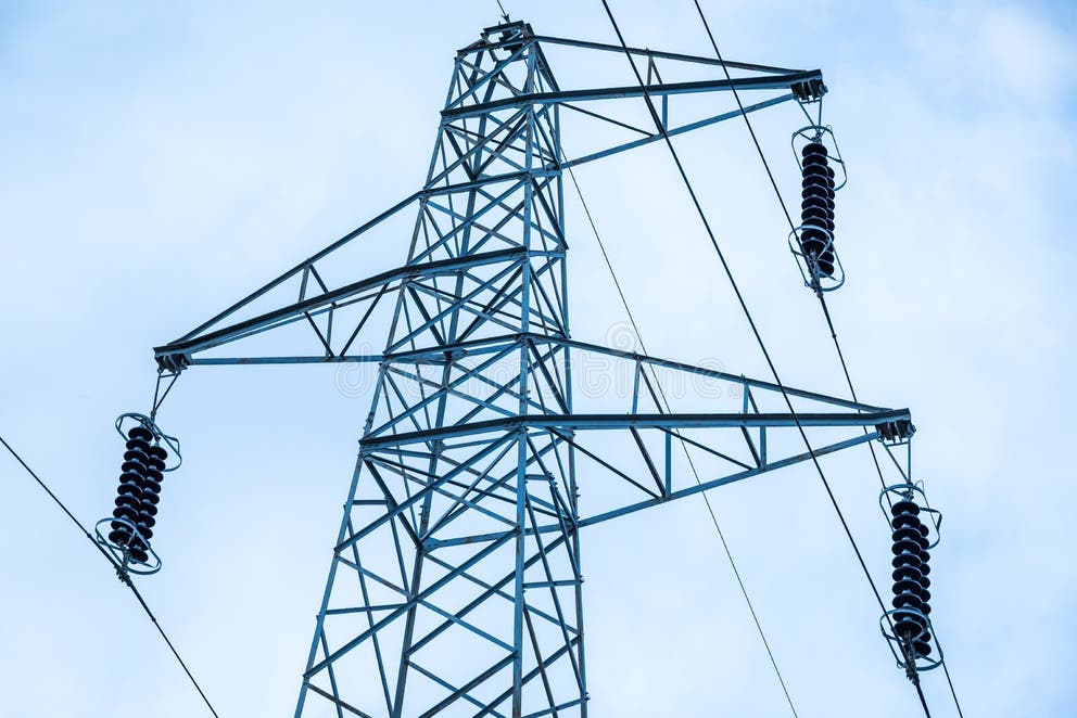 Pylon power stock image. Image of distribution, dusk - 62828841
