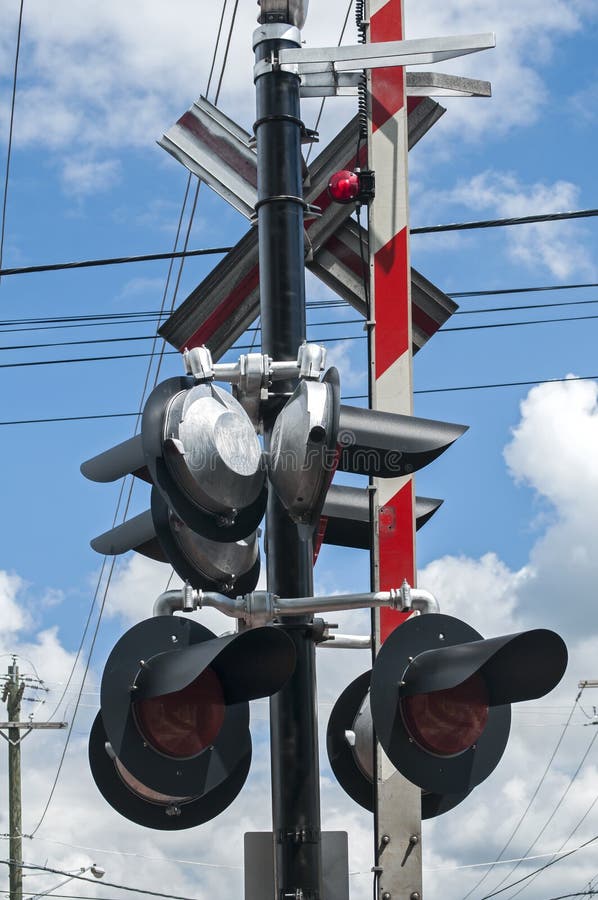 Pylon with Railway Traffic Lights Stock Photo - Image of sign ...
