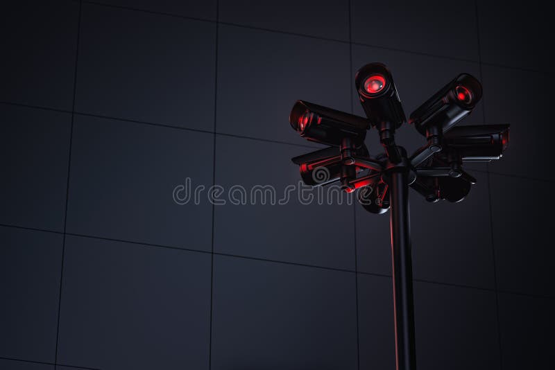 Two Cctv Cameras Are Scanning And Checking For Information About ...